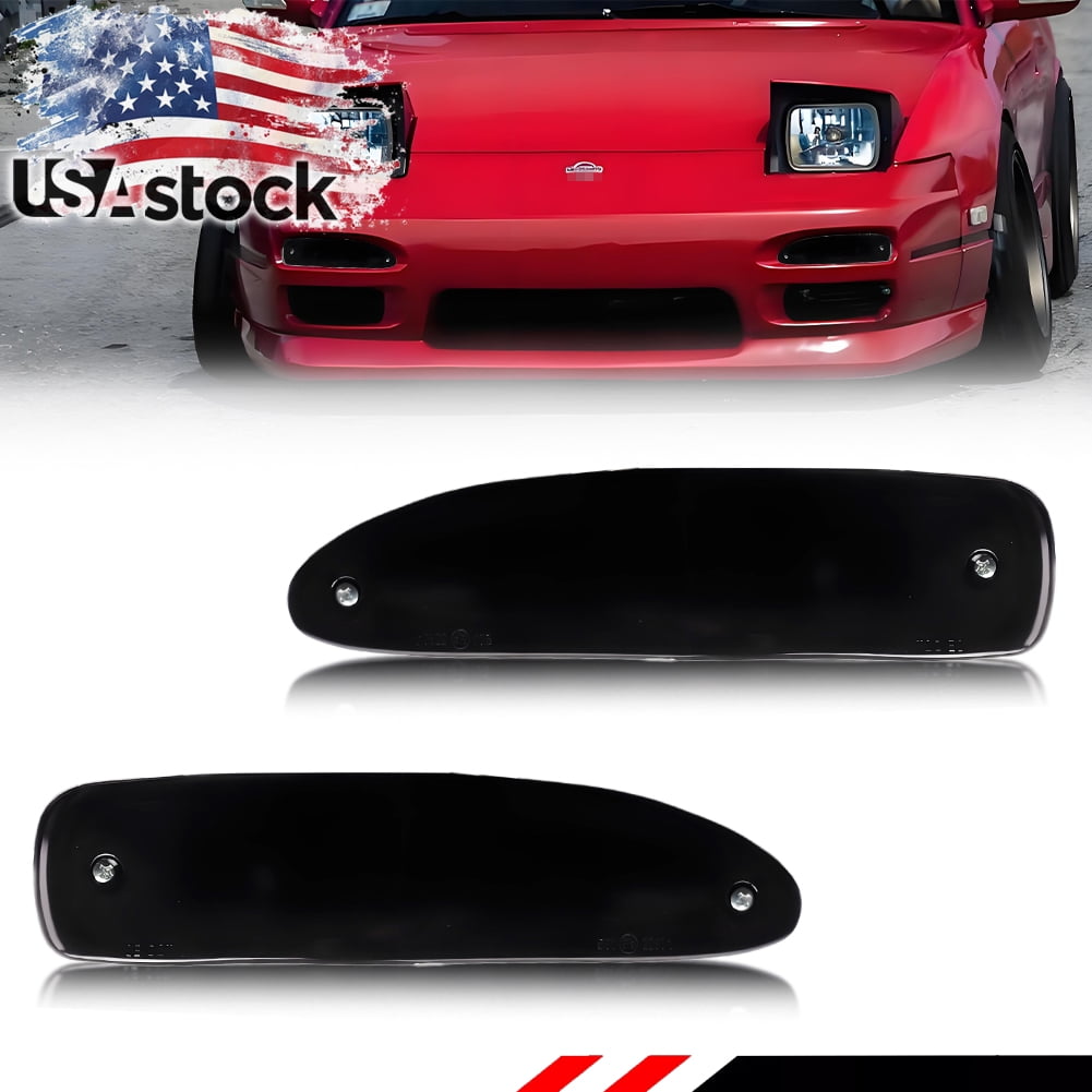 2PCS Smoked Lens Front Bumper Turn Signal Lights Side Marker Lights ...