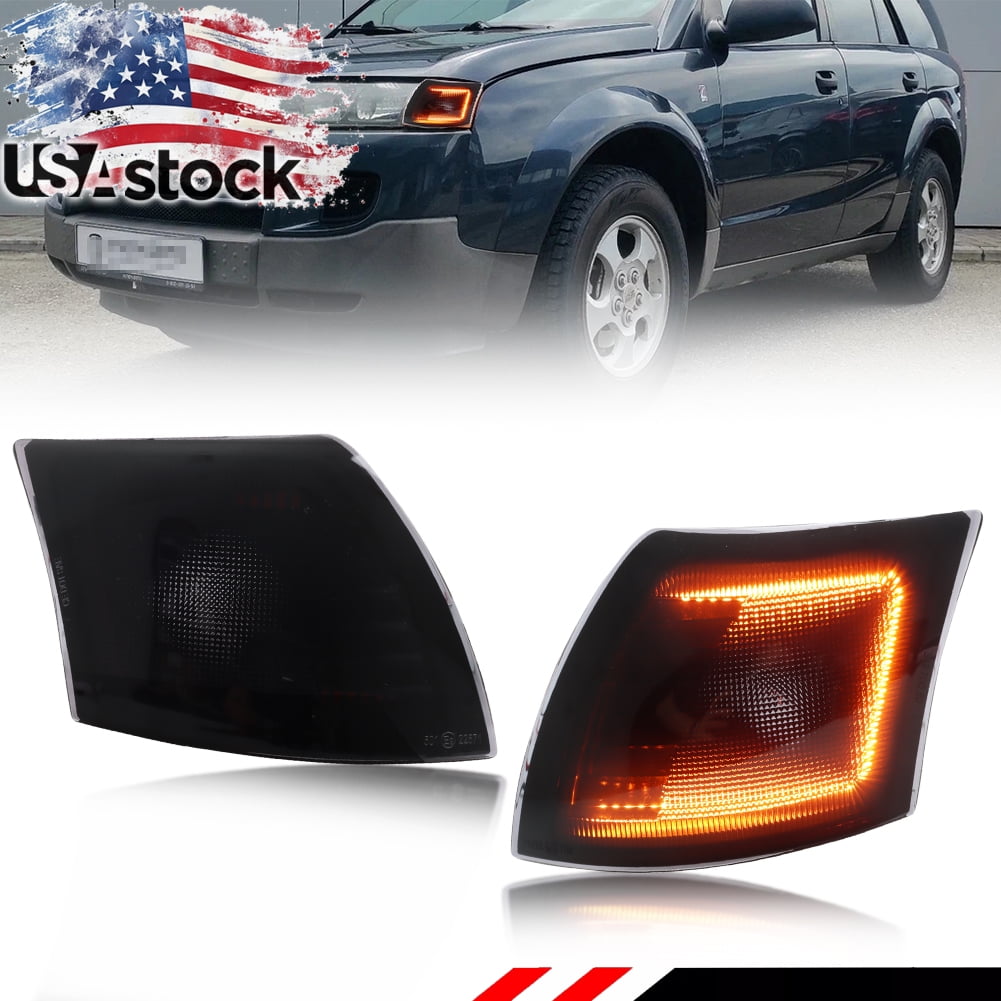 2PCS Smoked Lens Front Corner Parking Light Side Marker Light Turn Signal Light Turn Warning ...