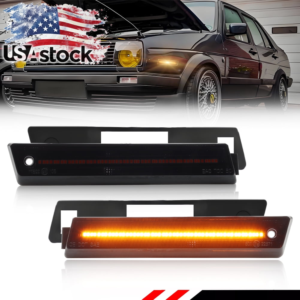 2PCS Smoked Lens Front Corner Side Marker Light Fender Light Turn Signal Light Turn Warning ...