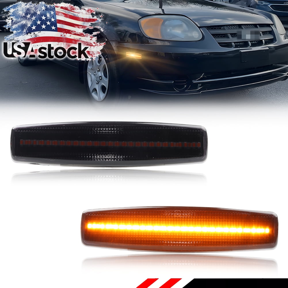 2PCS Smoked Lens Front Corner Side Marker Light Fender Light Turn Signal Light Turn Warning ...