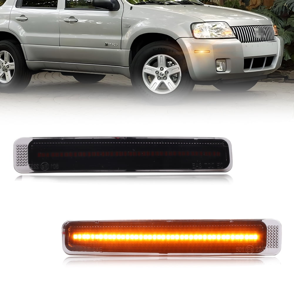 2PCS Smoked Lens Front Corner Side Marker Light Fender Light Turn Signal Light Turn Warning ...