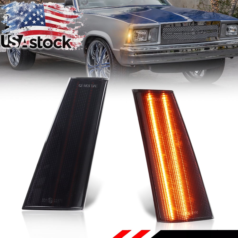 2PCS Smoked Lens Front Parking Light Side Marker Light Fender Light Turn Signal Light Turn ...