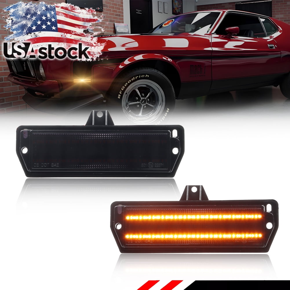 2PCS Smoked Lens Front Side Marker Light Fender Light Turn Signal Light Turn Warning Light with ...