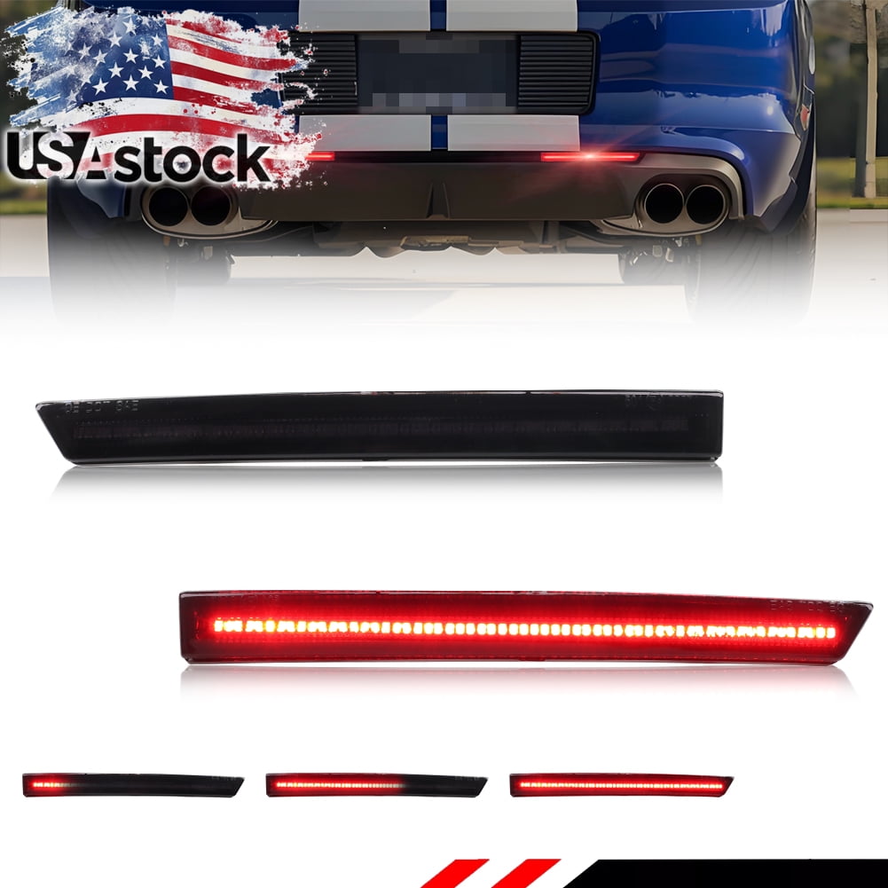 2PCS Smoked Lens Rear Bumper Reflector Lights Tail Light Rear Light ...