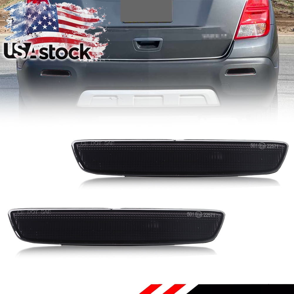 2PCS Smoked Lens Rear Bumper Reflector Lights Tail Light Rear Light ...
