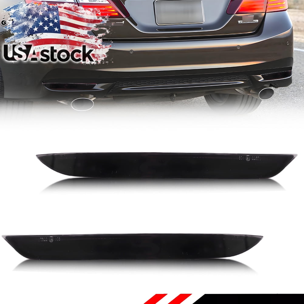 2PCS Smoked Lens Rear Bumper Reflector Lights Tail Light Rear Light ...