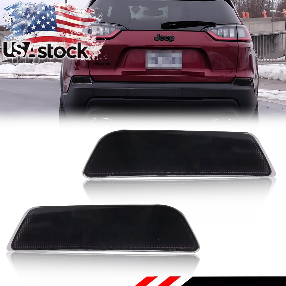 2PCS Smoked Lens Rear Bumper Reflector Lights Tail Light Rear Light ...