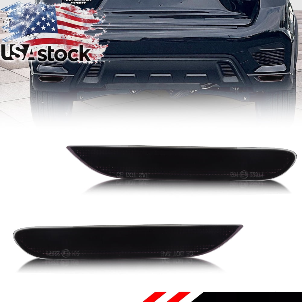 2PCS Smoked Lens Rear Bumper Reflector Lights Tail Light Rear Light ...