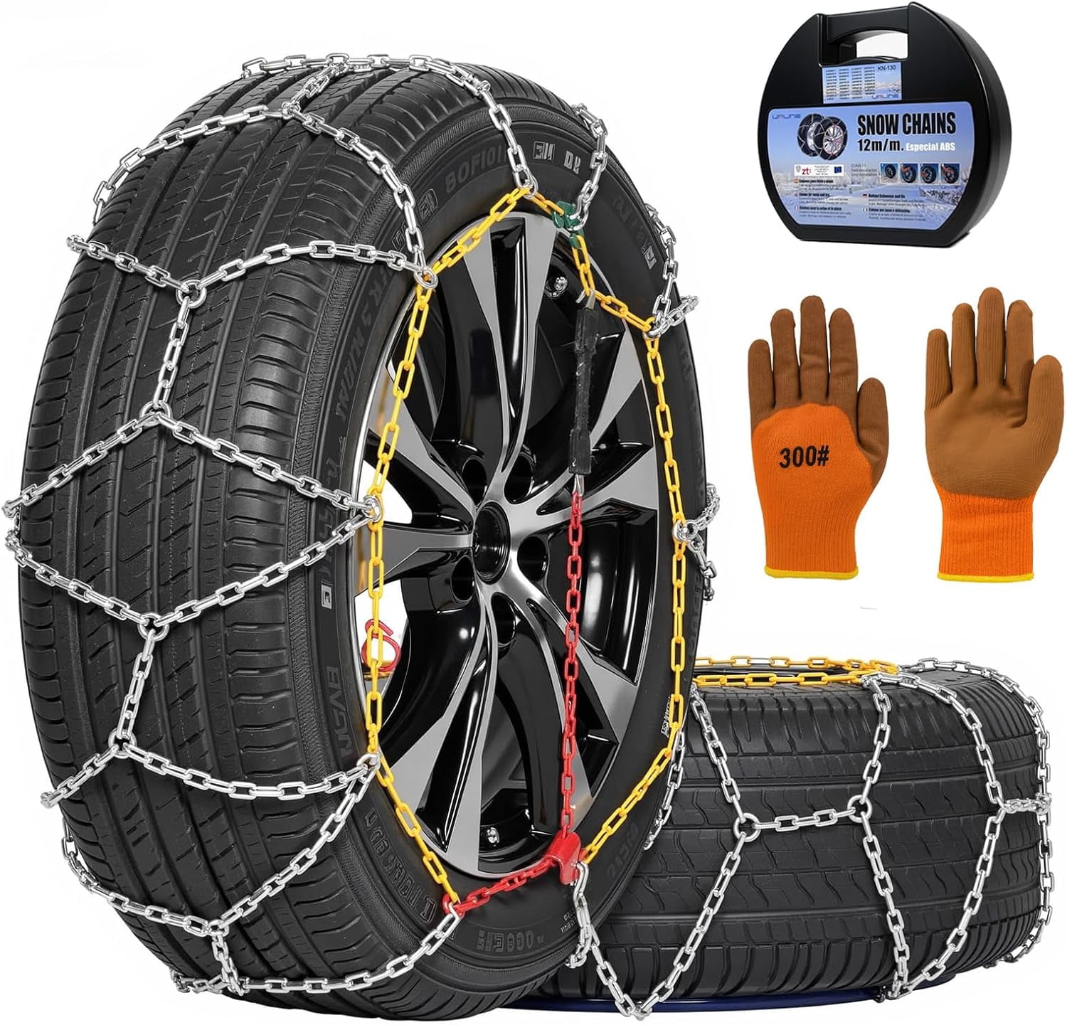 2PCS Snow Chains for SUV/Truck/Car in Snow, Sand, Mud and Ice ...