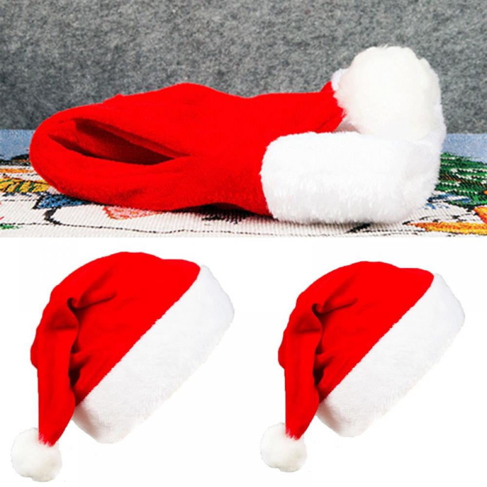 2PCS Soft Plush Santa Hat Cap|Xmas Holiday Hat|Christmas Hats|Santa ...