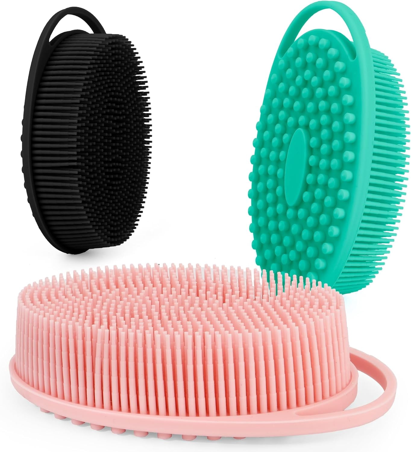 2PCS Soft Silicone Body Scrubber Silicone Body Shower, Silicone Loofah ...