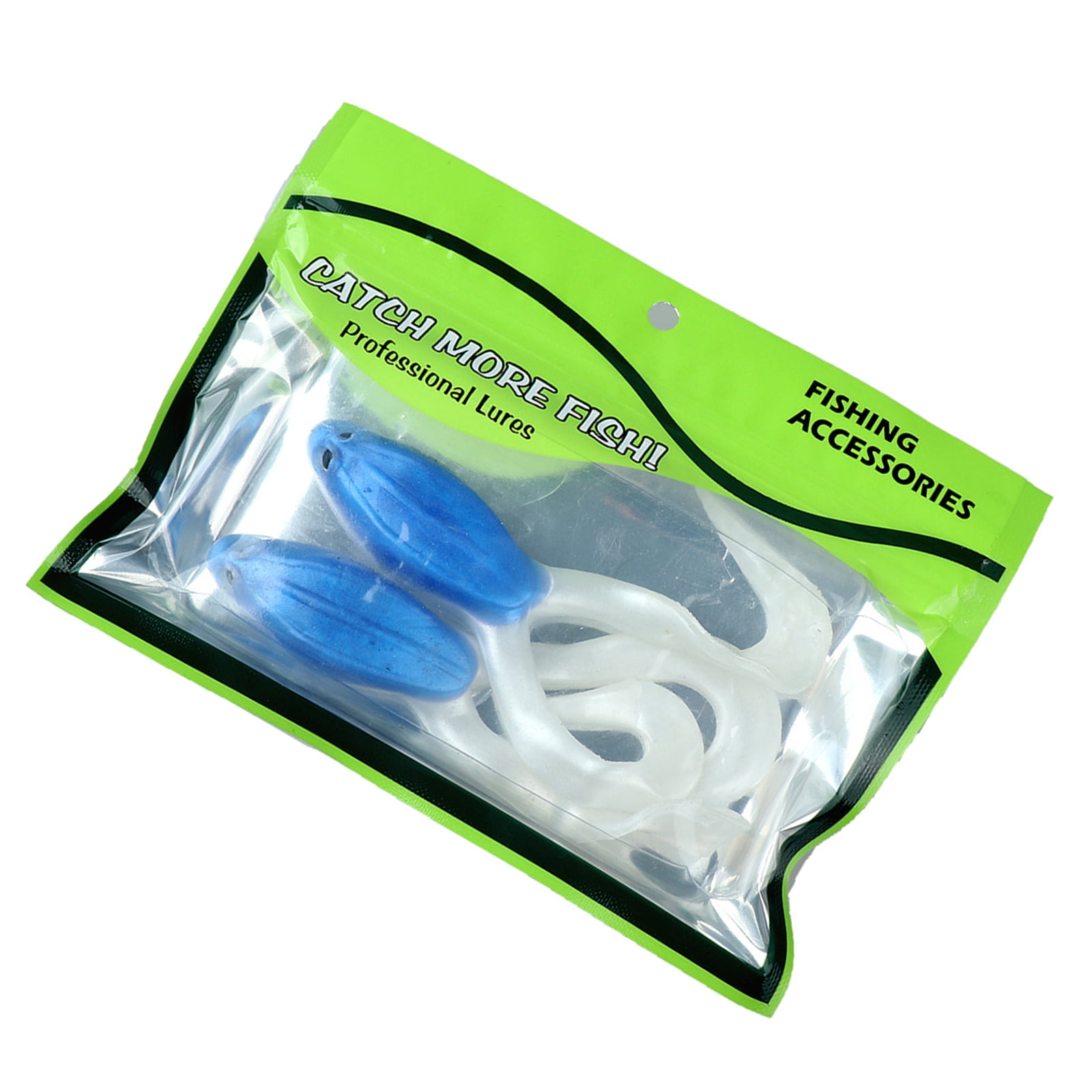 2PCS Soft Silicone Fishing Lures Artificial Swimbait Twin Tail Floating ...