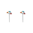 2PCS Solar Three Color Spinner Flower Lights, Solar Powered Wind ...