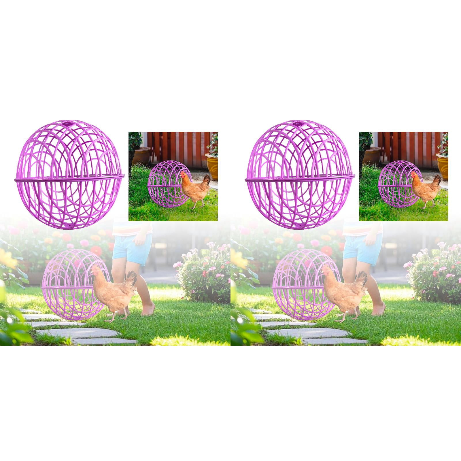 2PCS Spherical Chicken Cage - Rolling Mobile Poultry Enclosure for ...