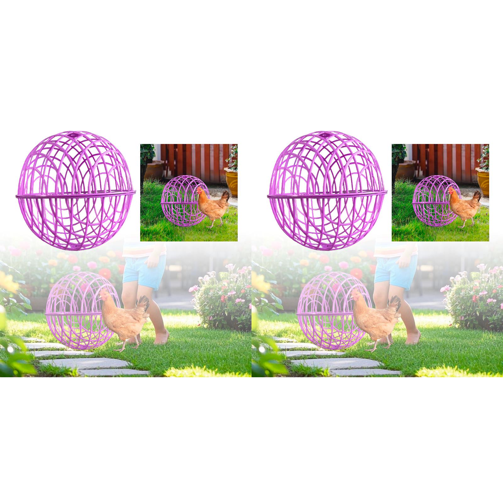 2PCS Spherical Chicken Cage - Rolling Mobile Poultry Enclosure for ...