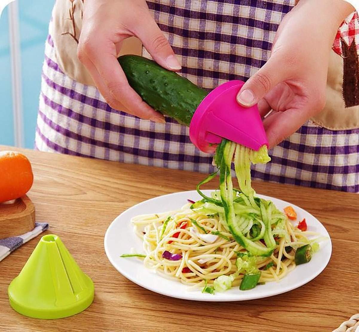 2PCS Spiralizer For Veggie Noodles, Handheld Spiralizer Vegetable Fruit ...
