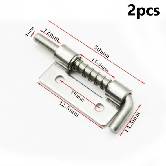 2PCS Spring Loaded Latch Pin 304 Stainless Steel Silver Window Cabinet ...