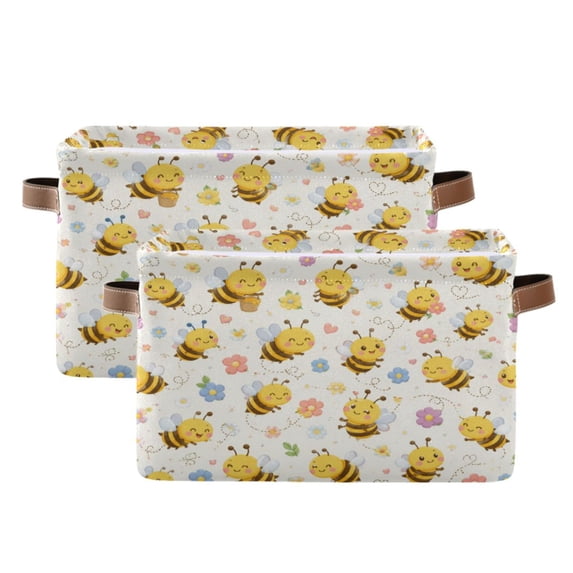 2PCS Square Storage Basket Home Storage Bins Bedroom Storage Basket ...