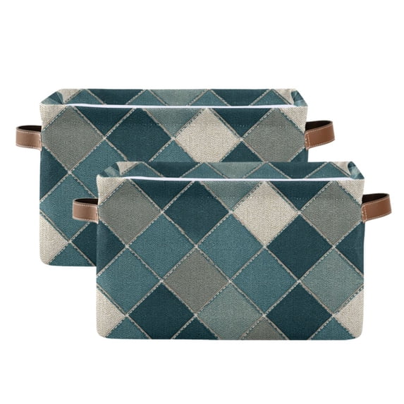 2PCS Square Storage Basket Home Storage Bins Bedroom Storage Basket ...