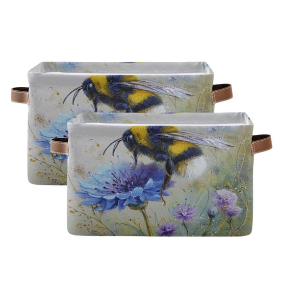 2PCS Square Storage Basket Home Storage Bins Bedroom Storage Basket ...