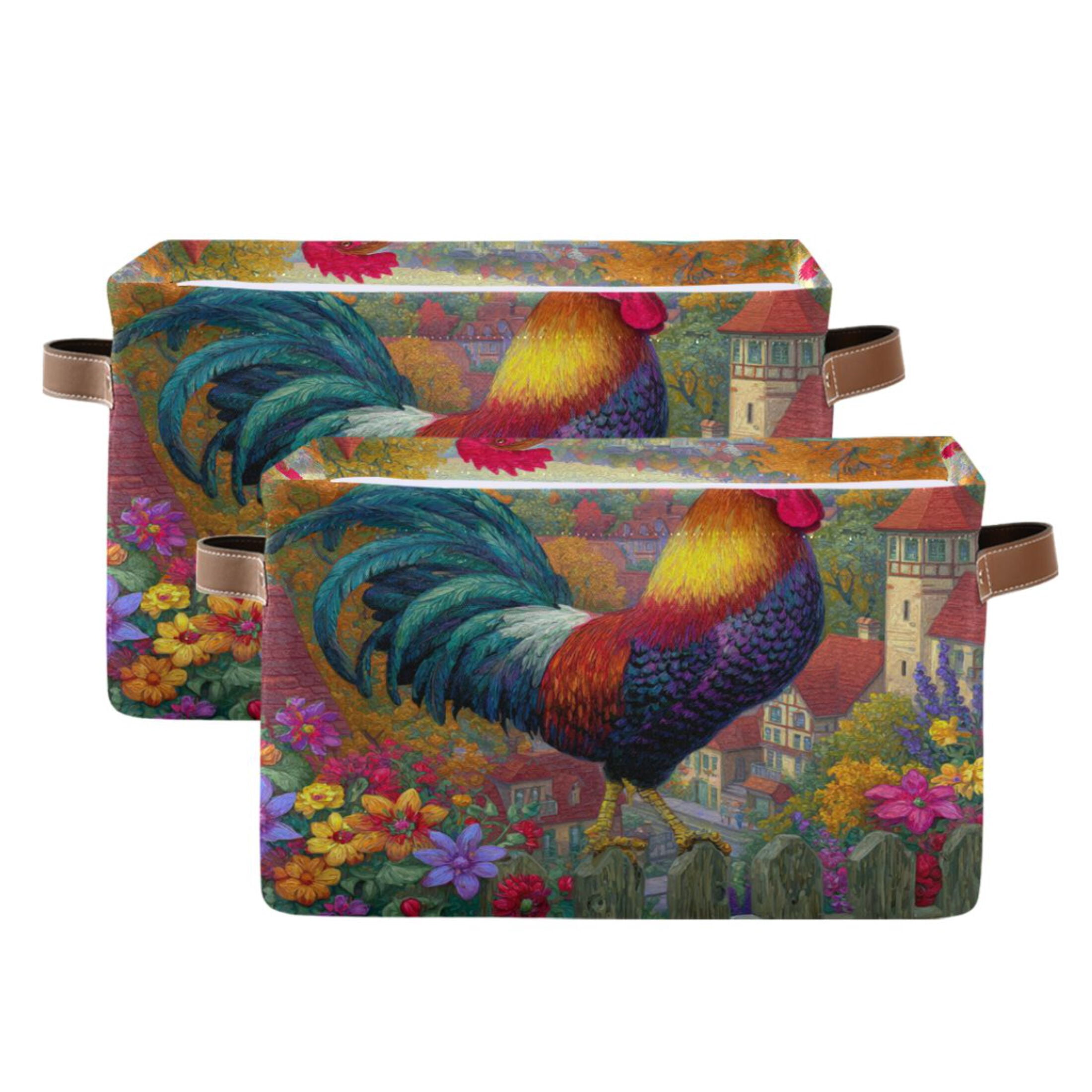 2PCS Square Storage Basket Home Storage Bins Bedroom Storage Basket ...