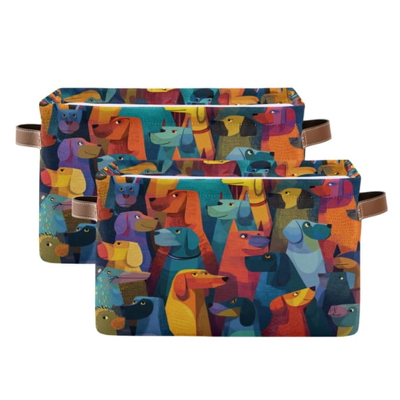 2PCS Square Storage Basket Home Storage Bins Bedroom Storage Basket ...