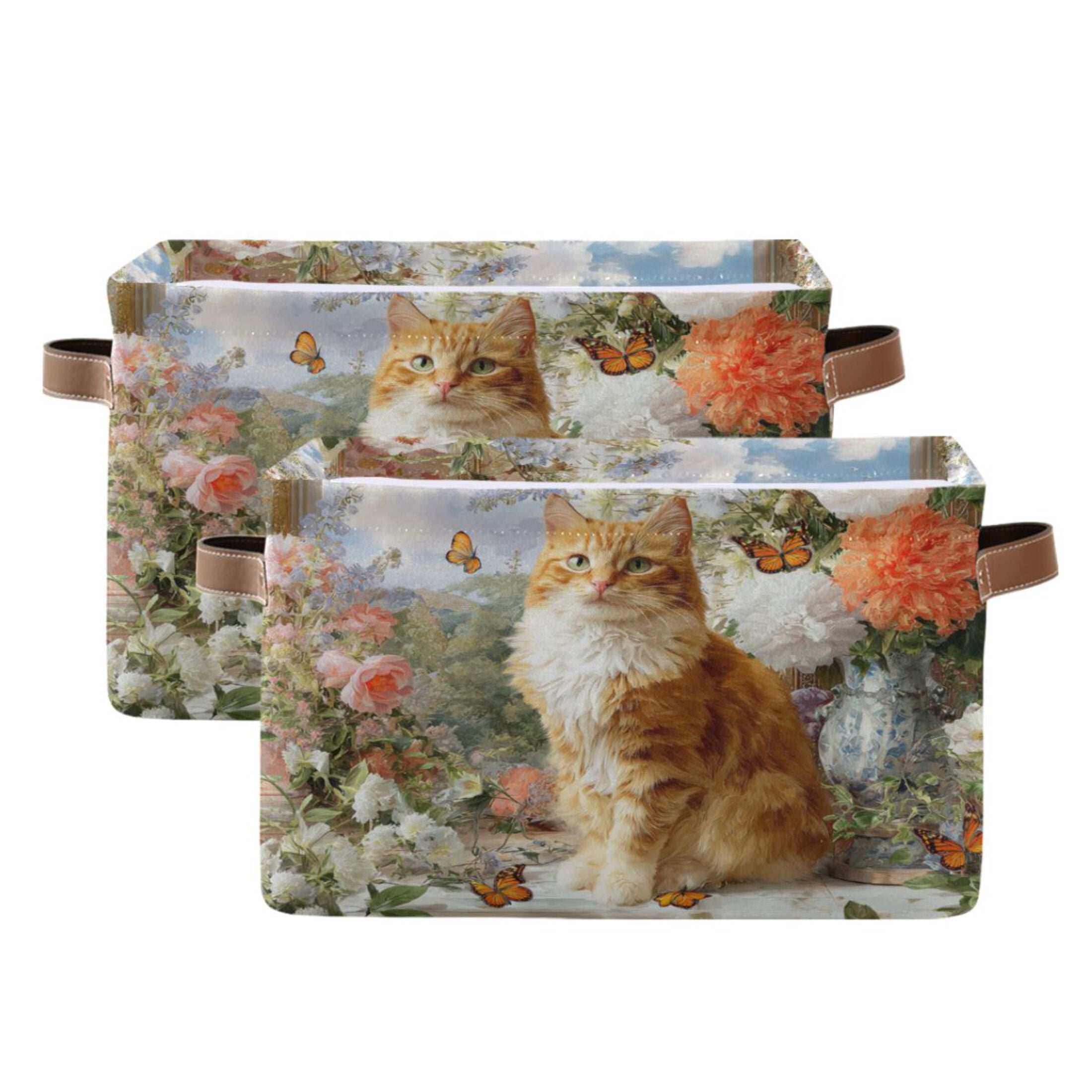 2PCS Square Storage Basket Home Storage Bins Bedroom Storage Basket ...