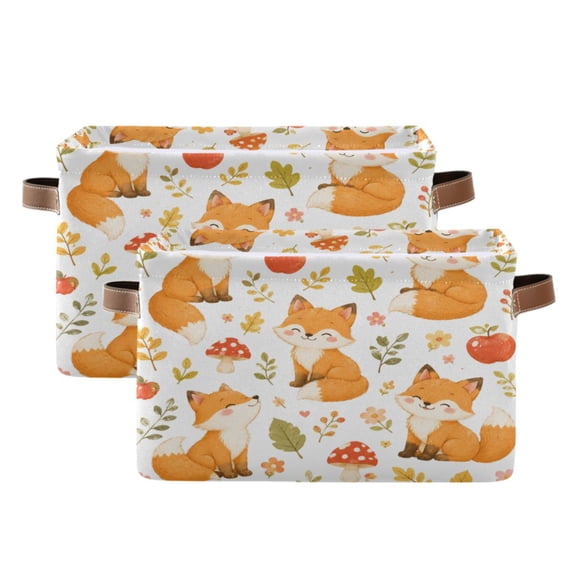 2PCS Square Storage Basket Home Storage Bins Bedroom Storage Basket ...
