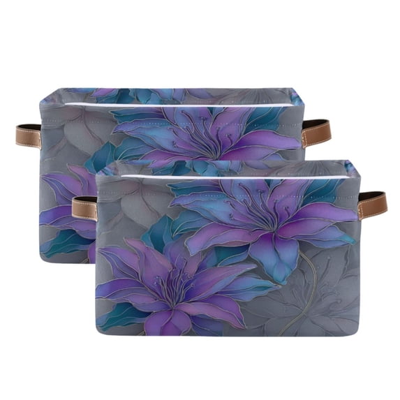 2PCS Square Storage Basket Home Storage Bins Bedroom Storage Basket ...