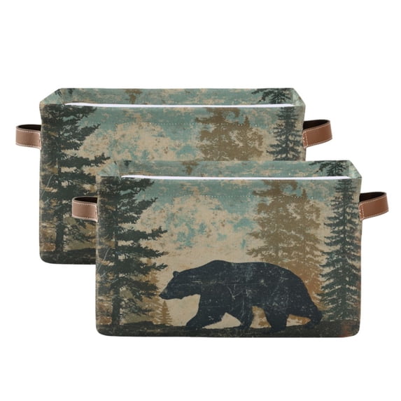 2PCS Square Storage Basket Home Storage Bins Bedroom Storage Basket ...