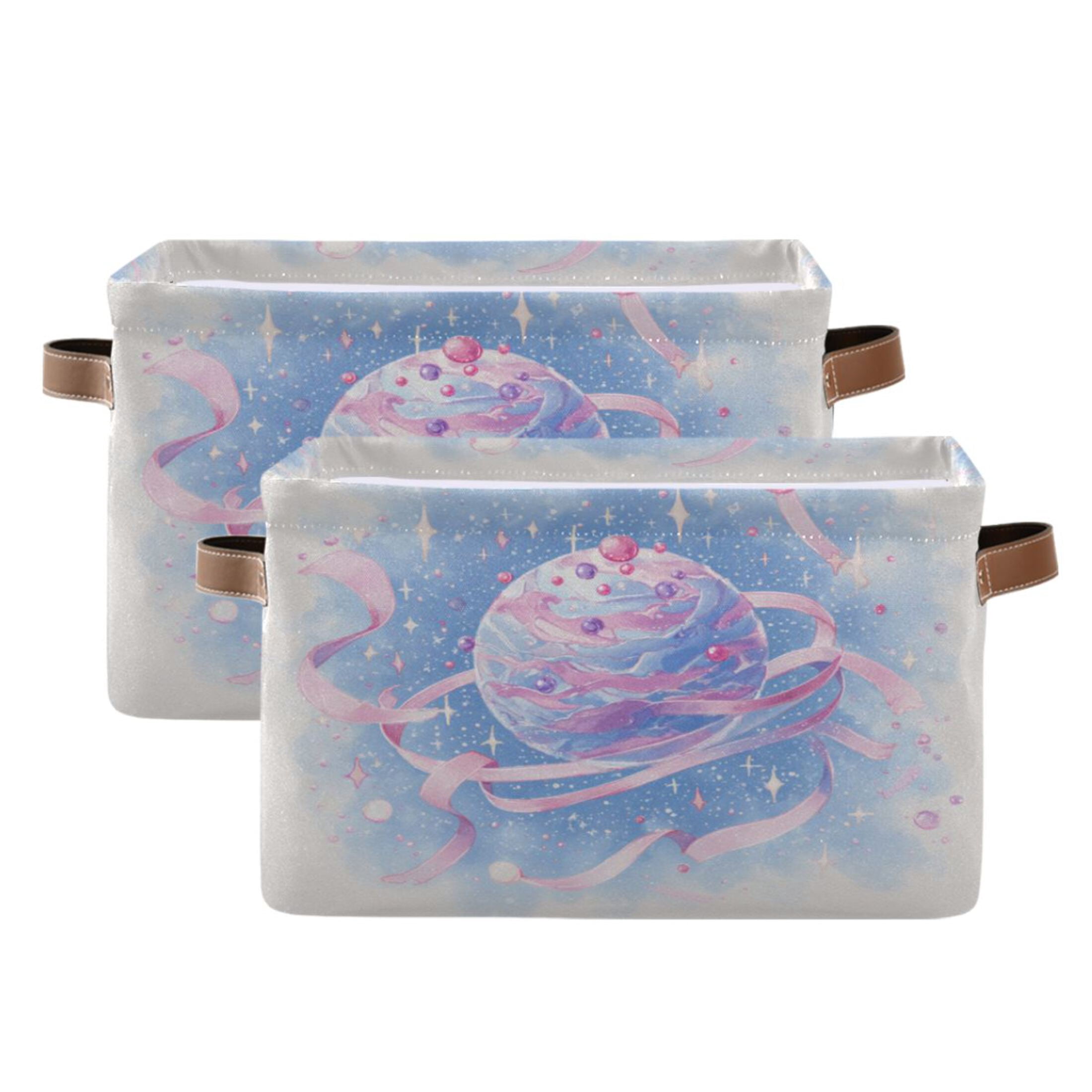 2PCS Square Storage Basket Home Storage Bins Bedroom Storage Basket ...