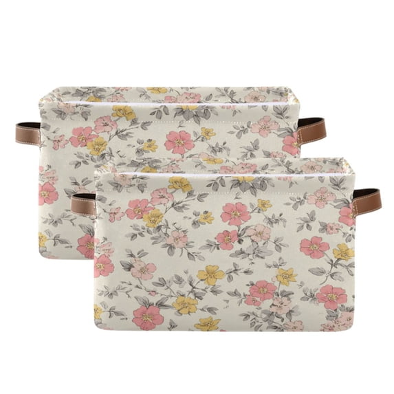 2PCS Square Storage Basket Home Storage Bins Bedroom Storage Basket ...