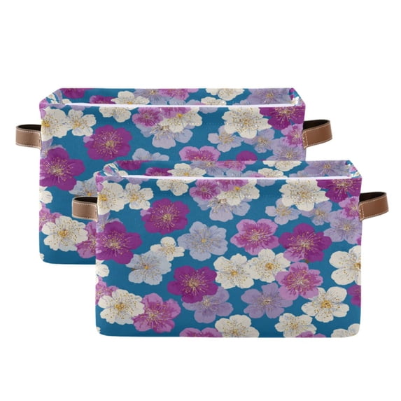 2PCS Square Storage Basket Home Storage Bins Bedroom Storage Basket ...