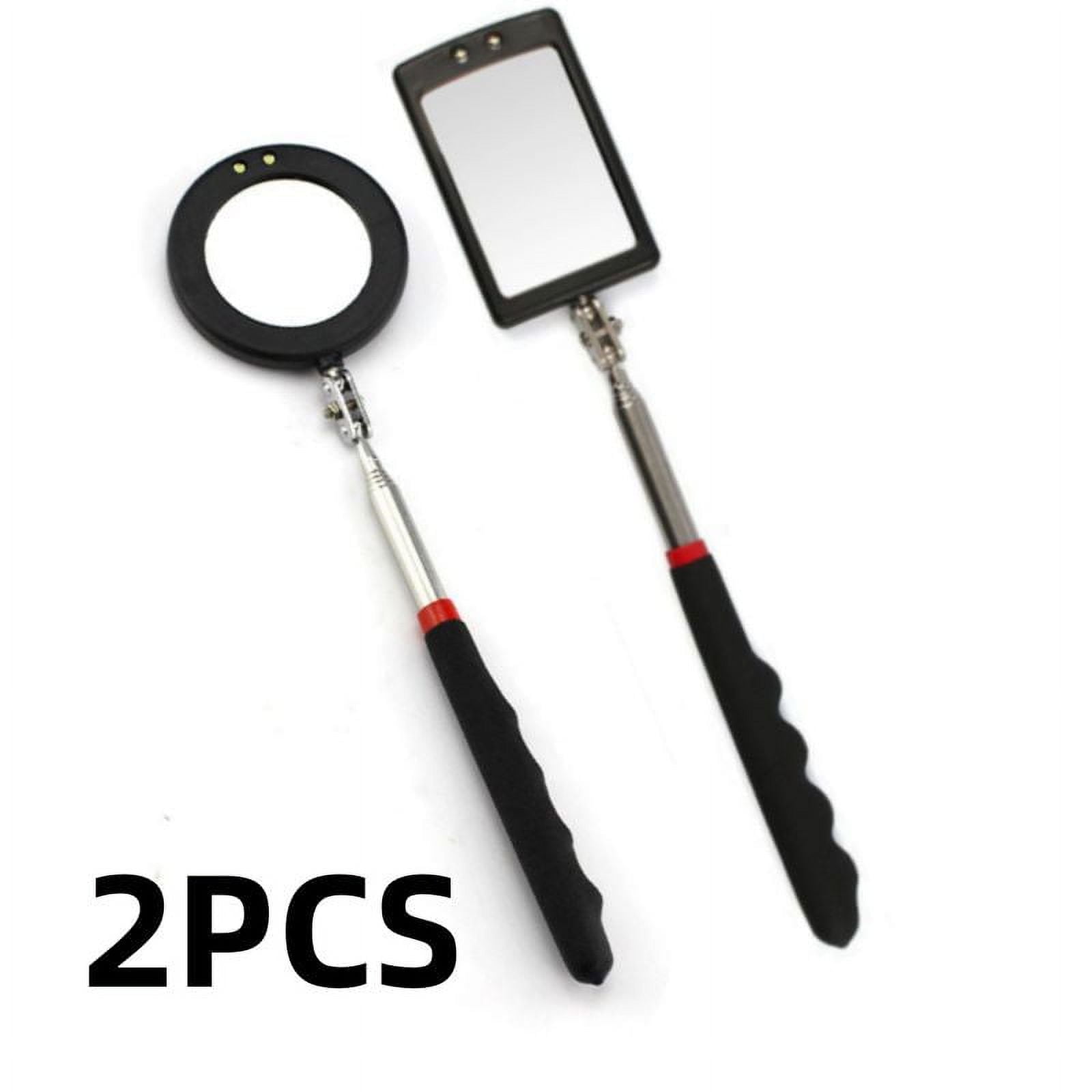 2PCS Square and Round Telescoping Mirror, Extend Tool Vehicle ...