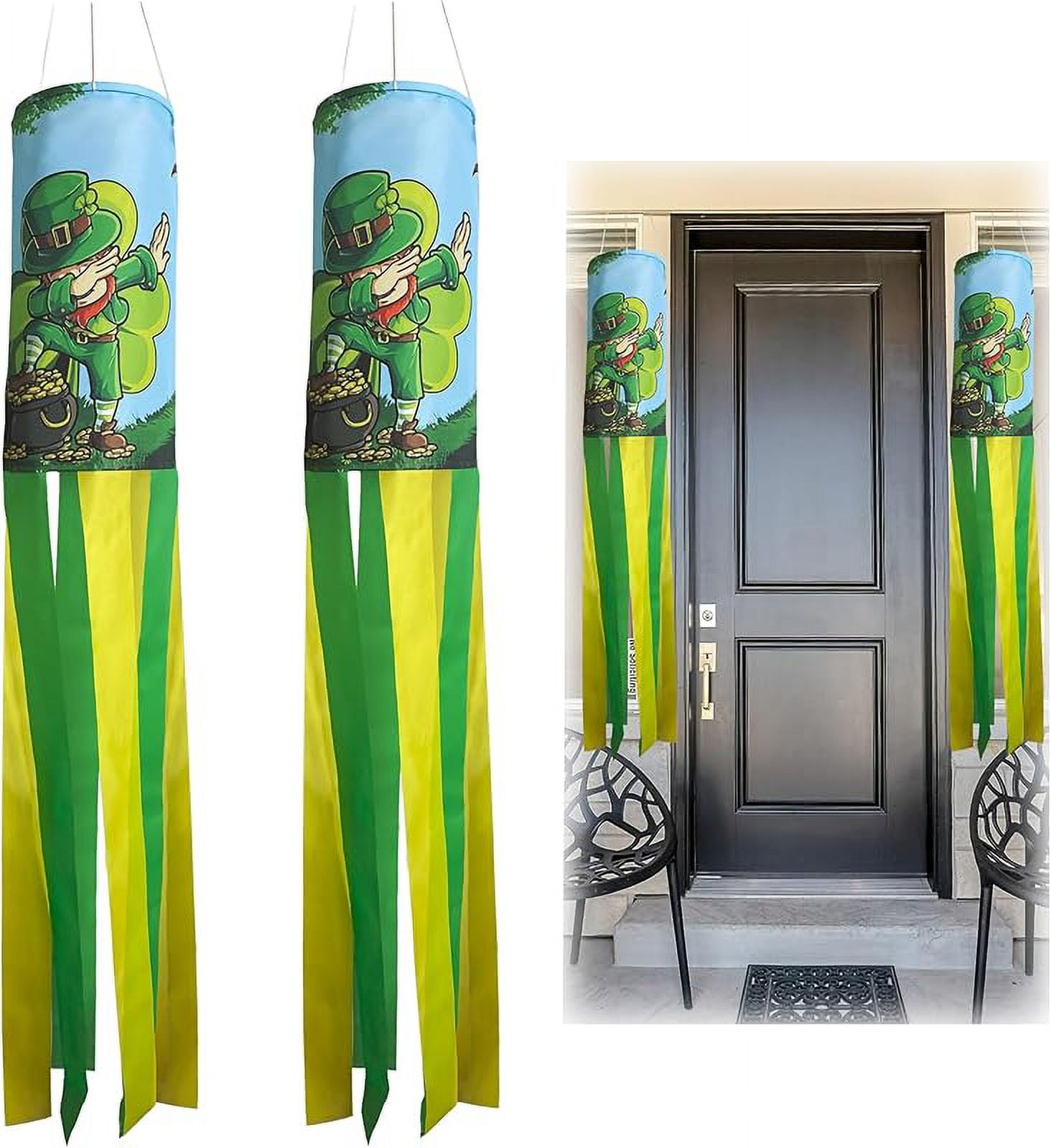 2PCS St. Patricks Day Windsock Shamrock 3D Windsock Flag，Windsock ...