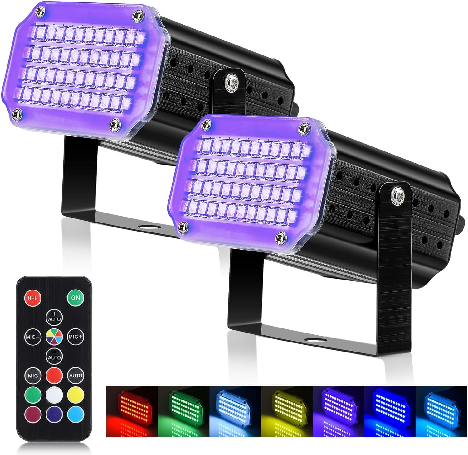 2PCS Stage Strobe Effect Lights, Sound Activated Flash Speed Control ...