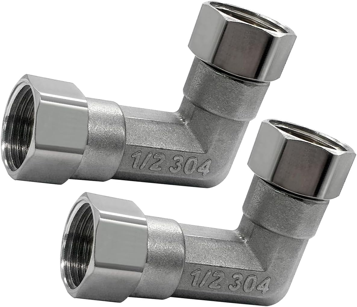 2PCS Stainless Steel 3 Way Left and Top Flexible Movable Tee Connector ...