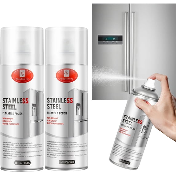 2PCS Stainless Steel Cleaner Spray & Protector, Eliminates Smudges ...
