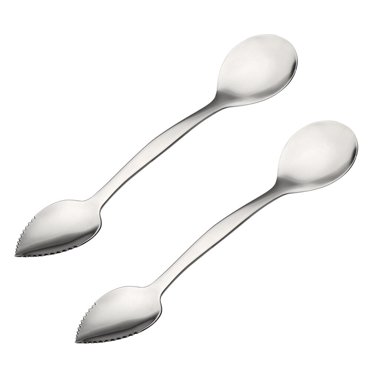 4 Pc Grapefruit Spoon Set Steel Serated Edge Flatware Dessert Cirtus ...