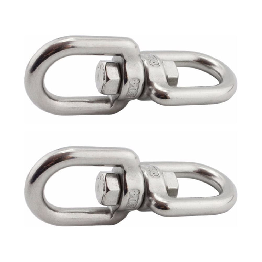 2PCS Stainless Steel Hanging Basket Spinners Swivel Hook Smooth Hanging ...