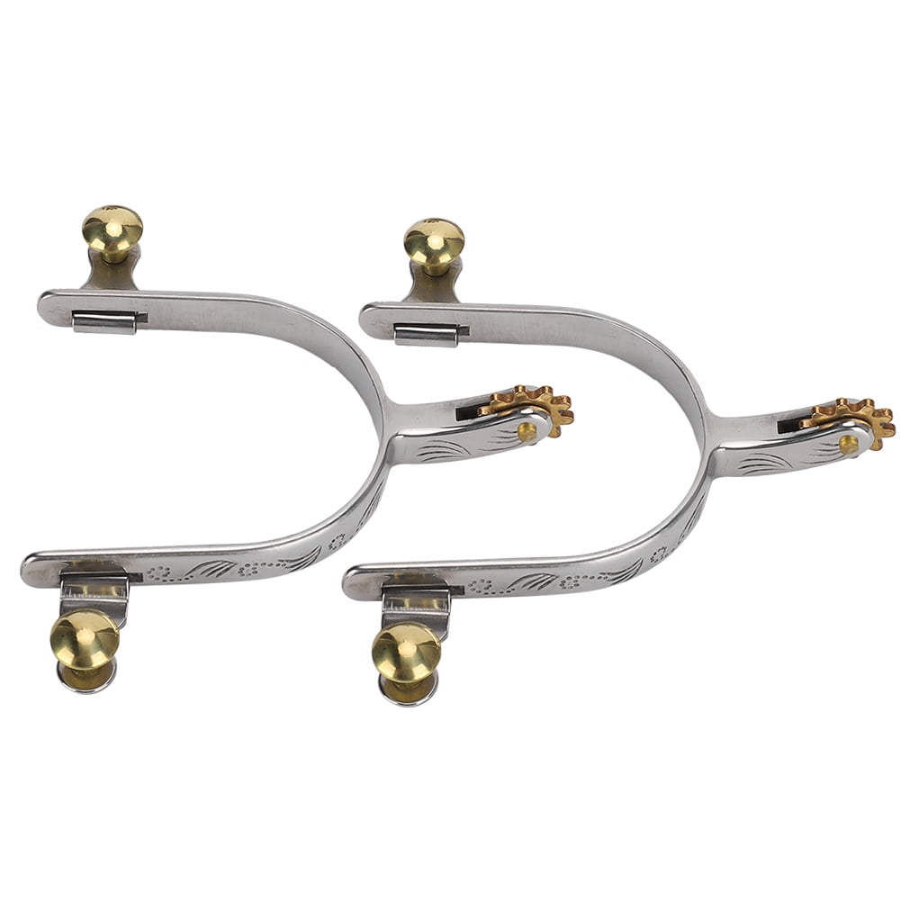 2PCS Stainless Steel Horse Spurs West Cowboy Style Compact with Brass ...