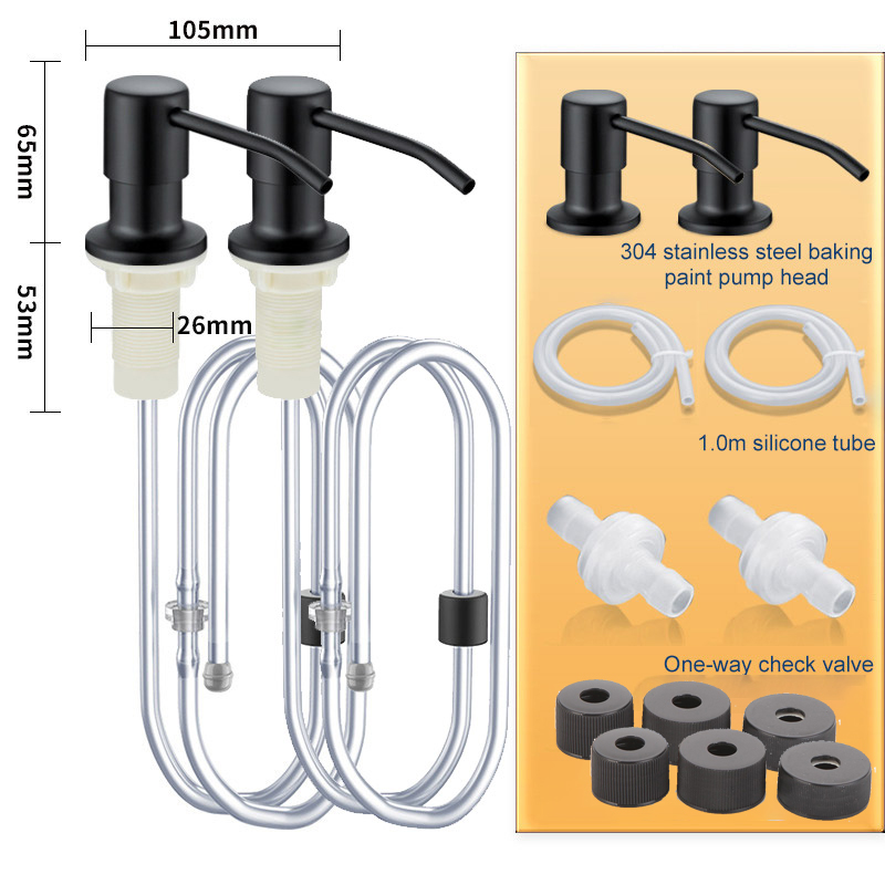 2PCS Stainless Steel Liquid Soap Dispenser Pump Kitchen Sink Hand ...