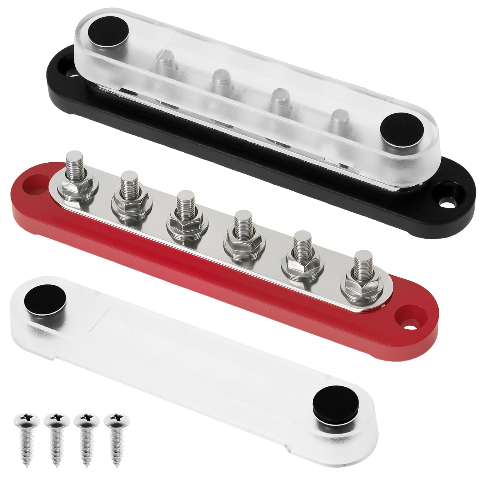 2PCS Stainless Steel M6 Thread Marine Bus Bar Versatile Round Corner ...