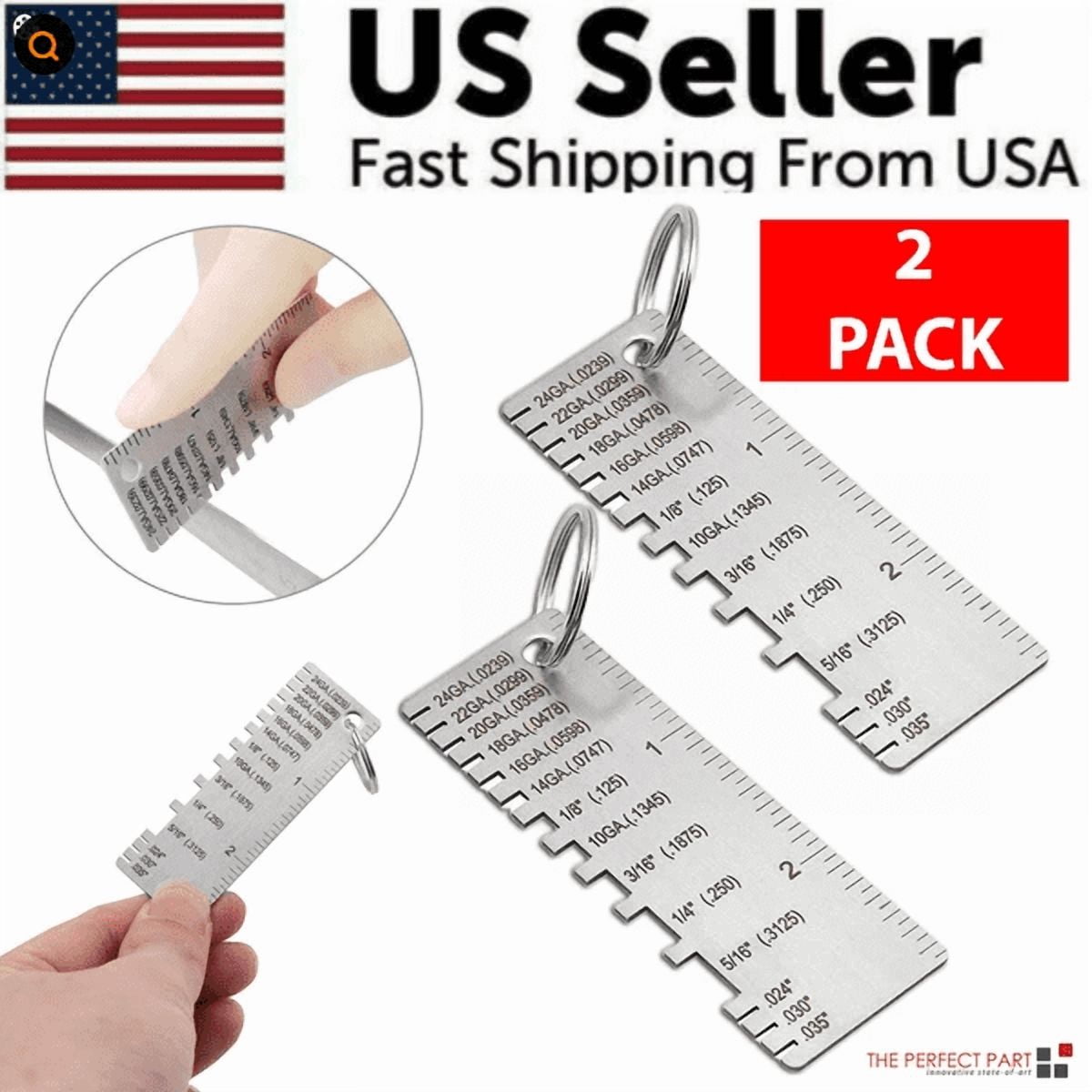 2PCS Stainless Steel Sheet Metal Gauge Measuring Tool – Wire Gauge ...