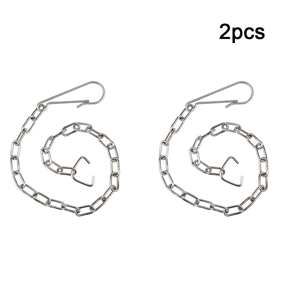 2PCS Stainless Steel Toilet Drain Clap Cover Chain 25CM Stainless Steel ...