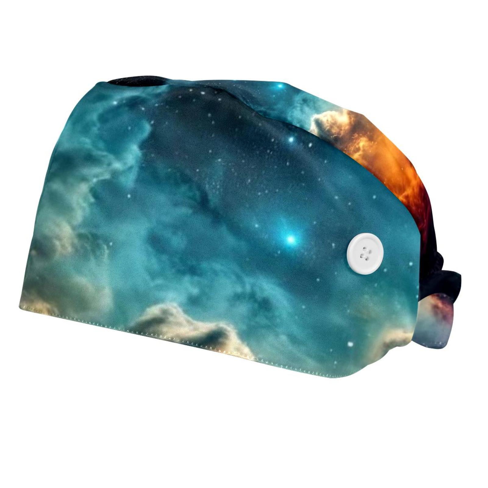 2PCS Stars Nebula Working Cap with Button, Women Men Work Hat - Walmart.com