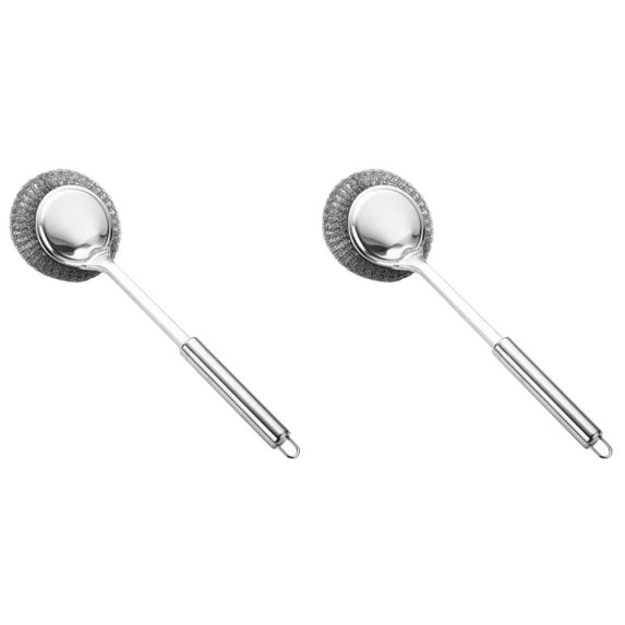 2PCS Steel Wool Scrubber with Handle, Stainless Steel Steel Wool ...