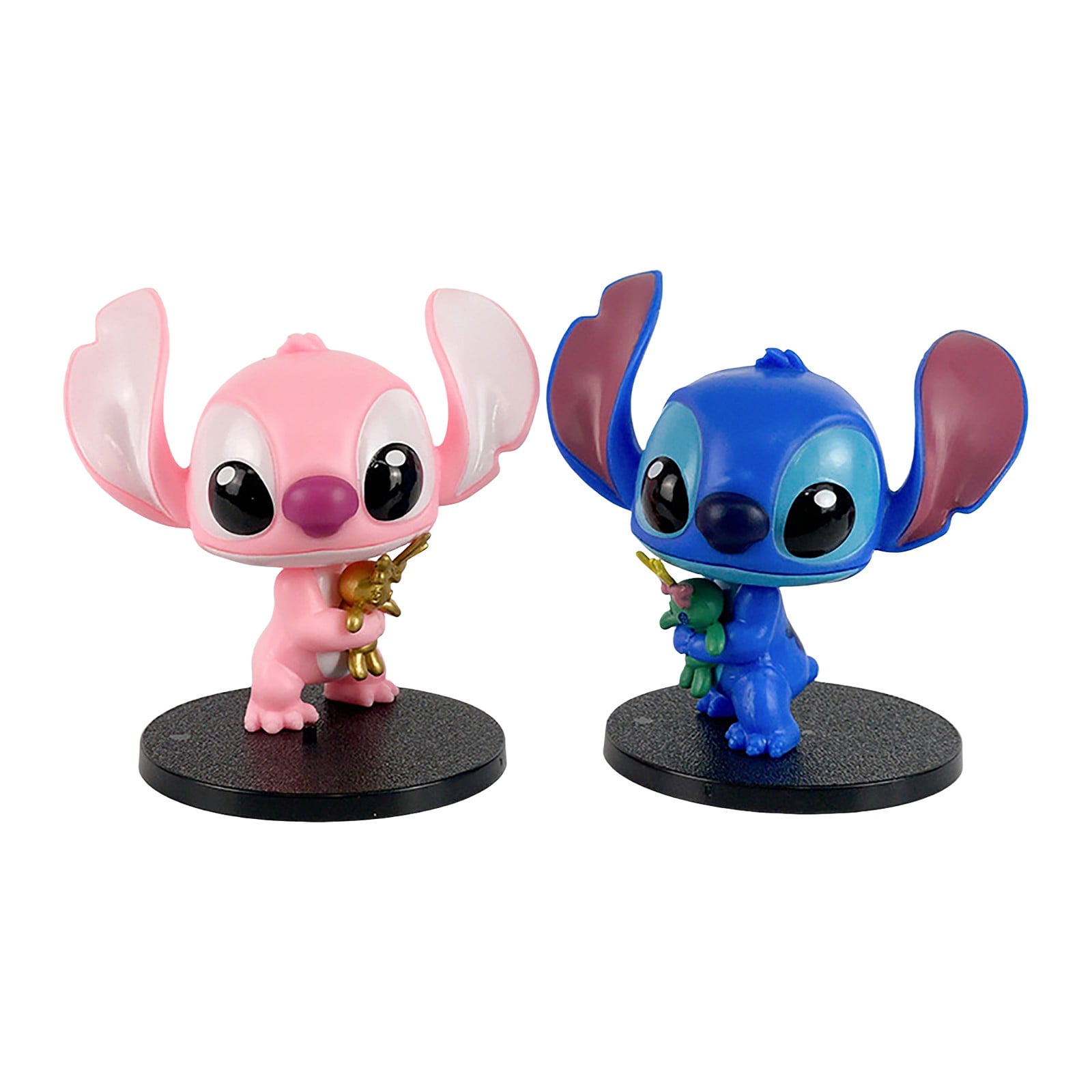 2PCS Stitch Mini Action Figures Toys Set, 4.33 Inch Angel and Stitch ...