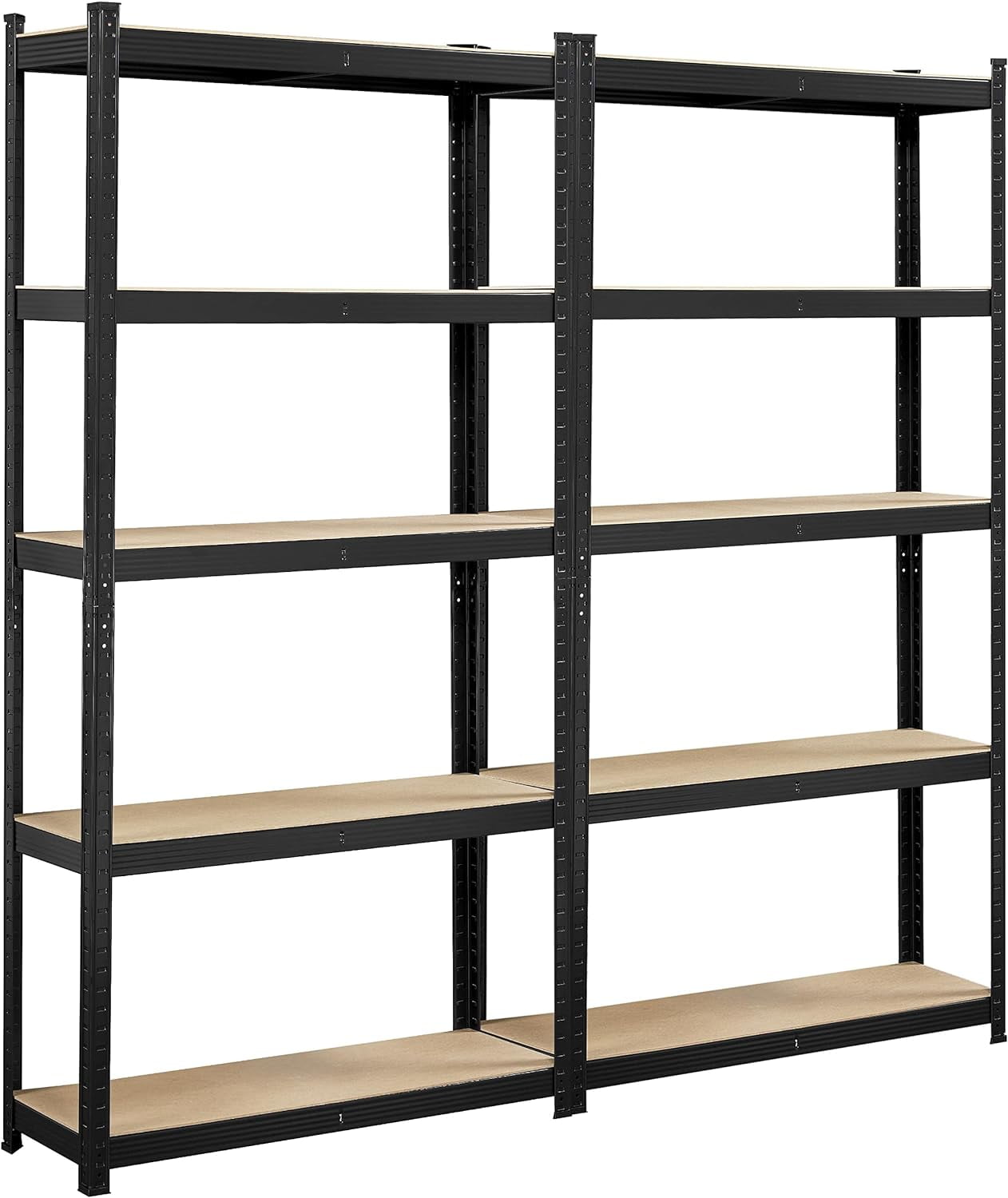 2PCS Storage Shelves 5 Tier Adjustable Metal Shelving Unit Utility ...