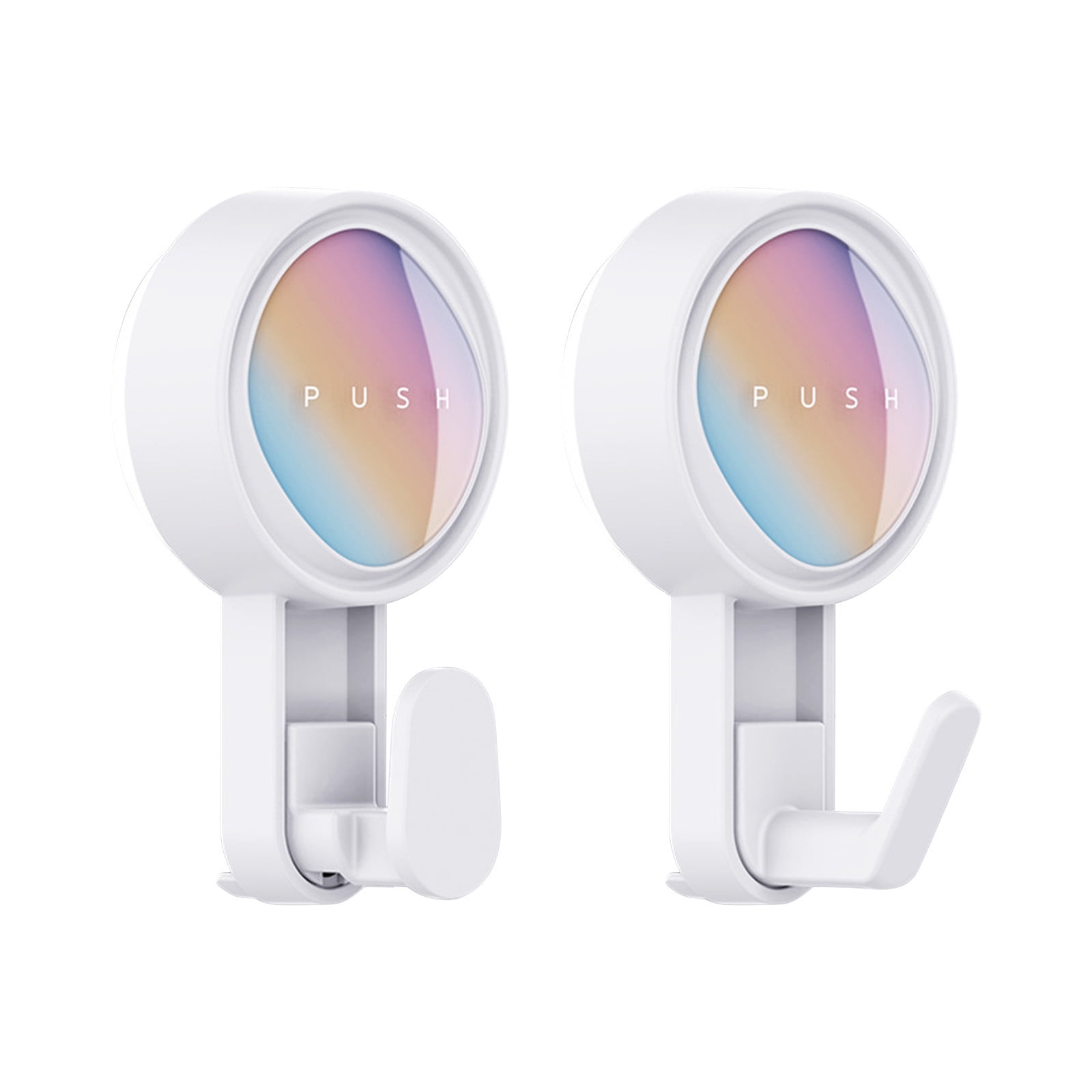 2PCS Strong Adhesive Suction Cup Hooks No Punch Bathroom Kitchen ...